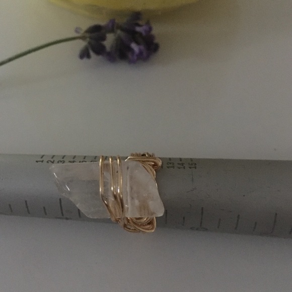 Jewelry | Rose Luster Quartz Stone Wire Wrapped Ring | Poshmark